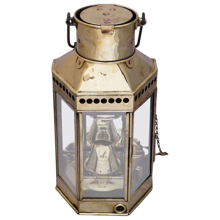 British Marine or Ship's Lantern of Brass at 1stDibs