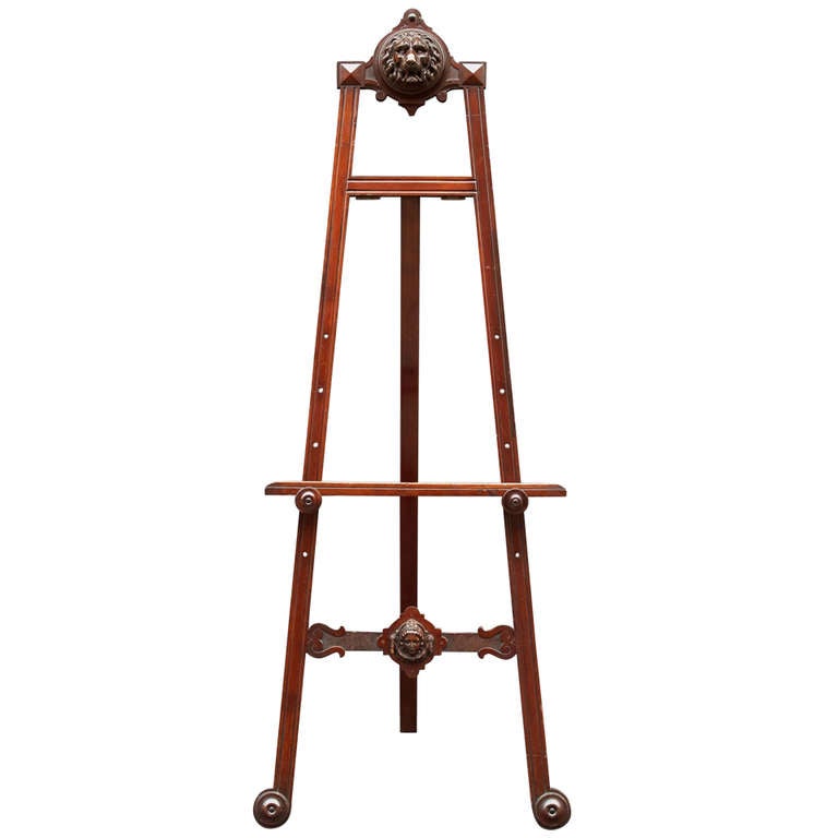 Large Lion's Head Easel of Mahogany at 1stdibs