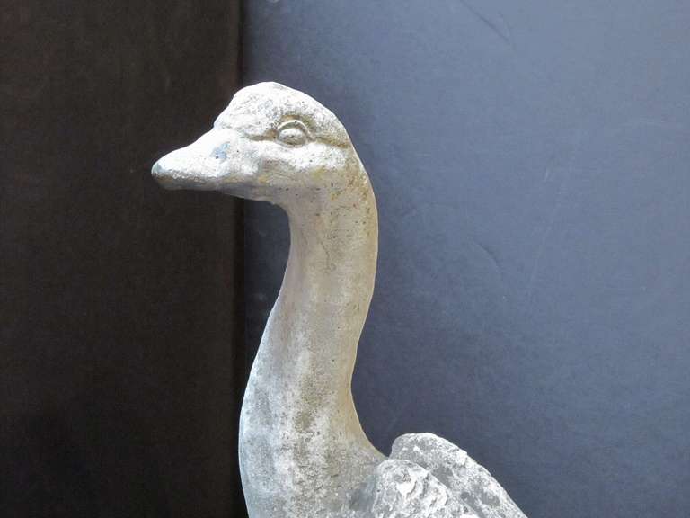 English Garden Stone Goose at 1stDibs | vintage cement goose, stone ...