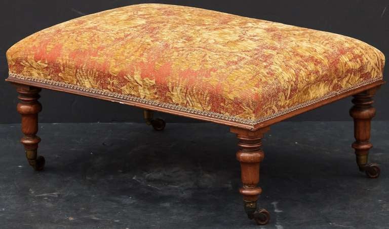 English Upholstered Ottoman or Stool at 1stDibs