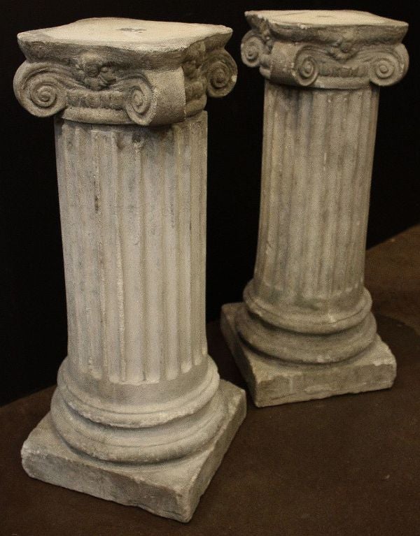 English Garden Stone Columns (Pair Available) at 1stDibs