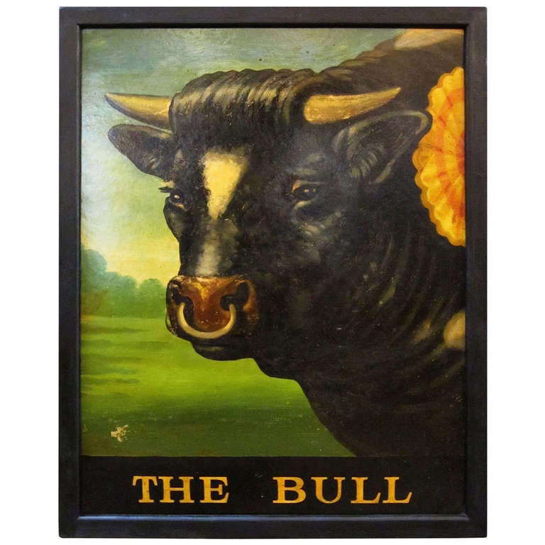 English Pub Sign - The Bull at 1stDibs