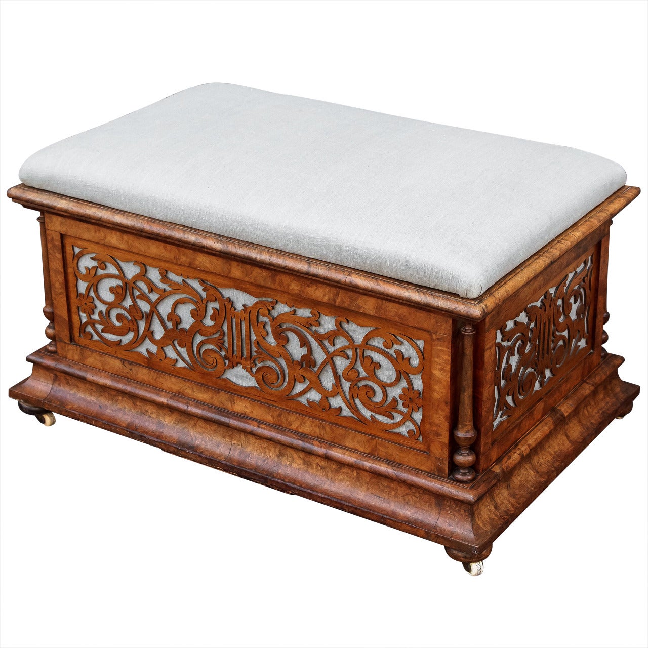 English Ottoman or Canterbury of Walnut at 1stDibs