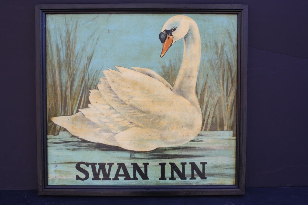 English Pub Sign - Swan Inn at 1stDibs