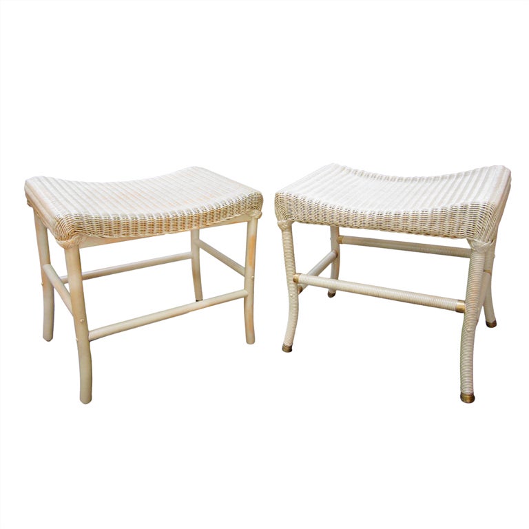 English Wicker Garden Stools by Lloyd Loom (Priced Individually) at 1stDibs