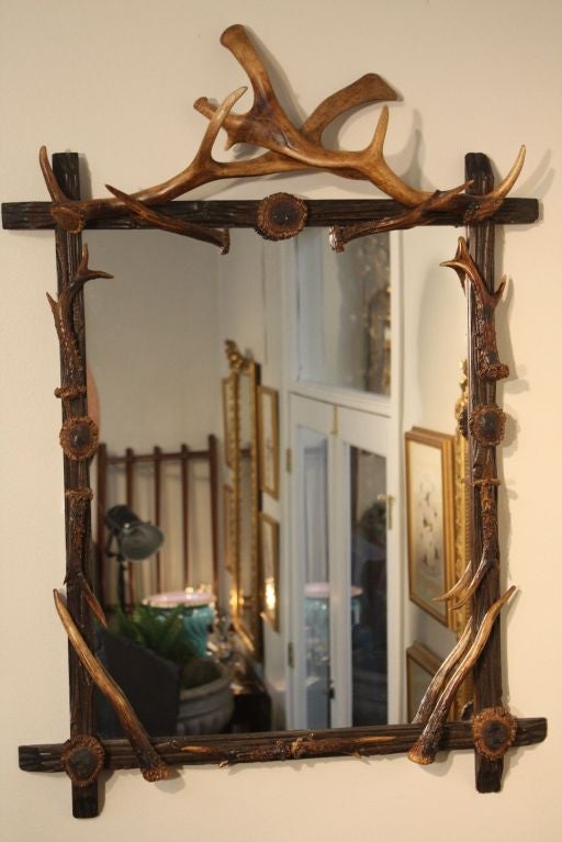Antler Horn Mirror at 1stDibs