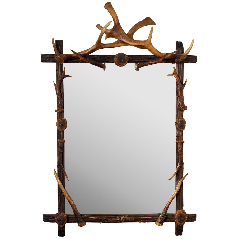 Antler Horn Mirror at 1stDibs