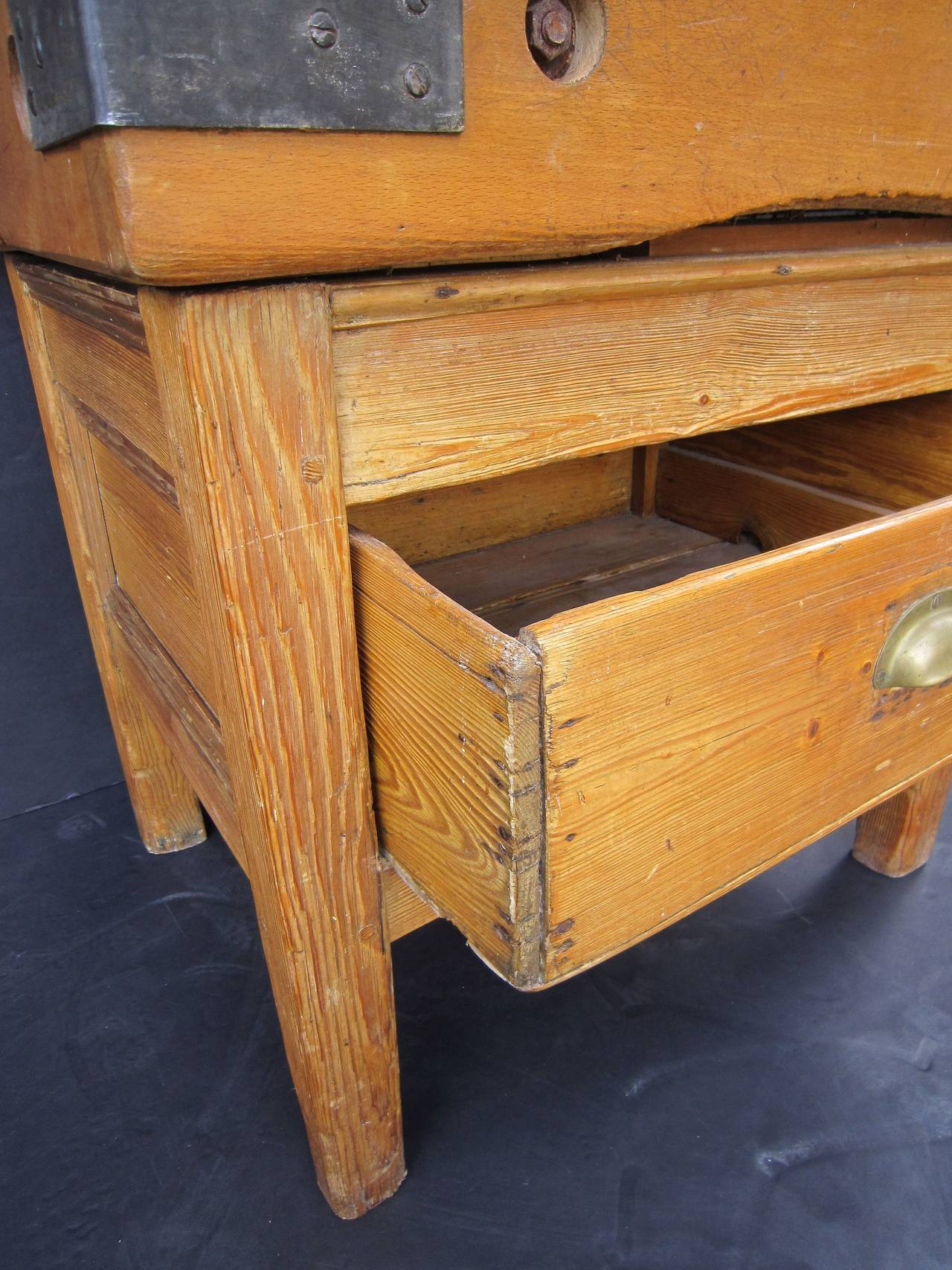 Butcher's Chopping Block Table on Stand at 1stDibs