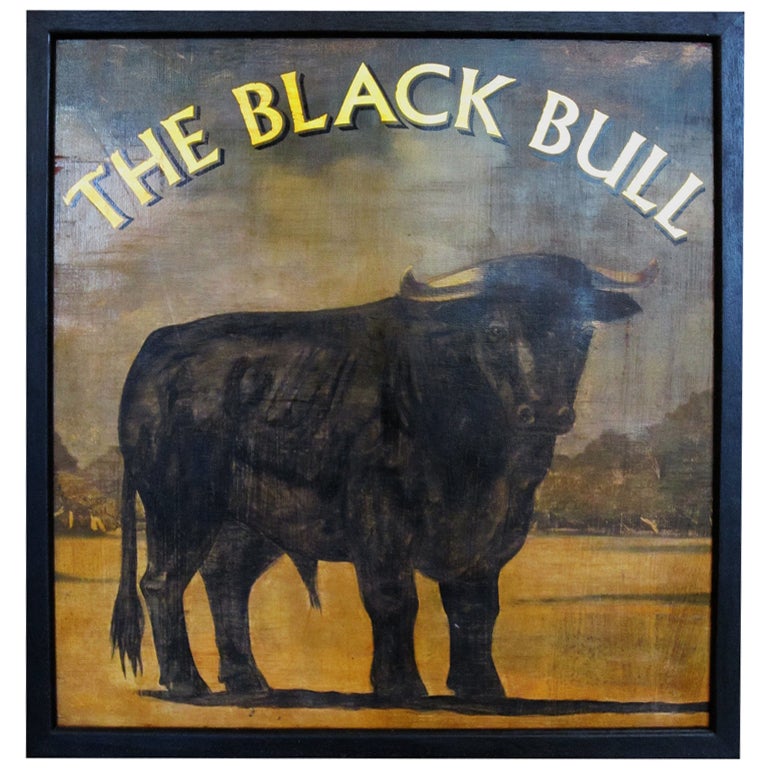 English Pub Sign - The Black Bull at 1stDibs