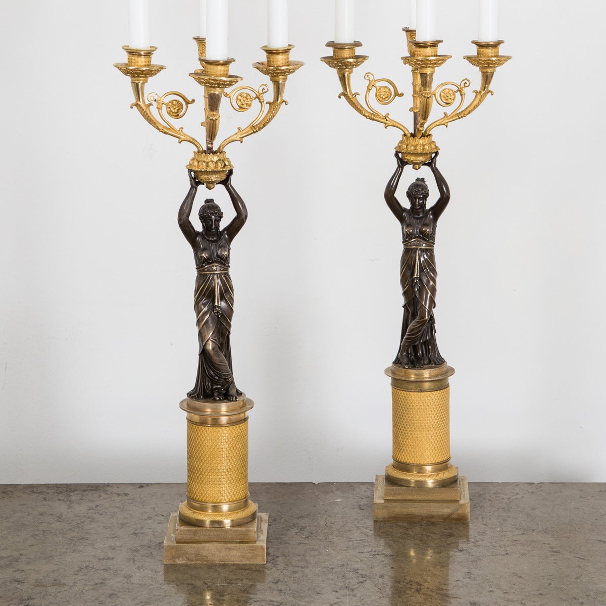 A Pair of French Empire Period Candelabras For Sale at 1stDibs