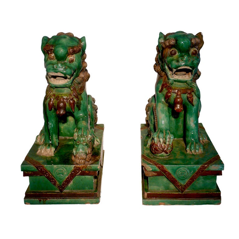 Pair of Ming Fu Dogs For Sale at 1stDibs