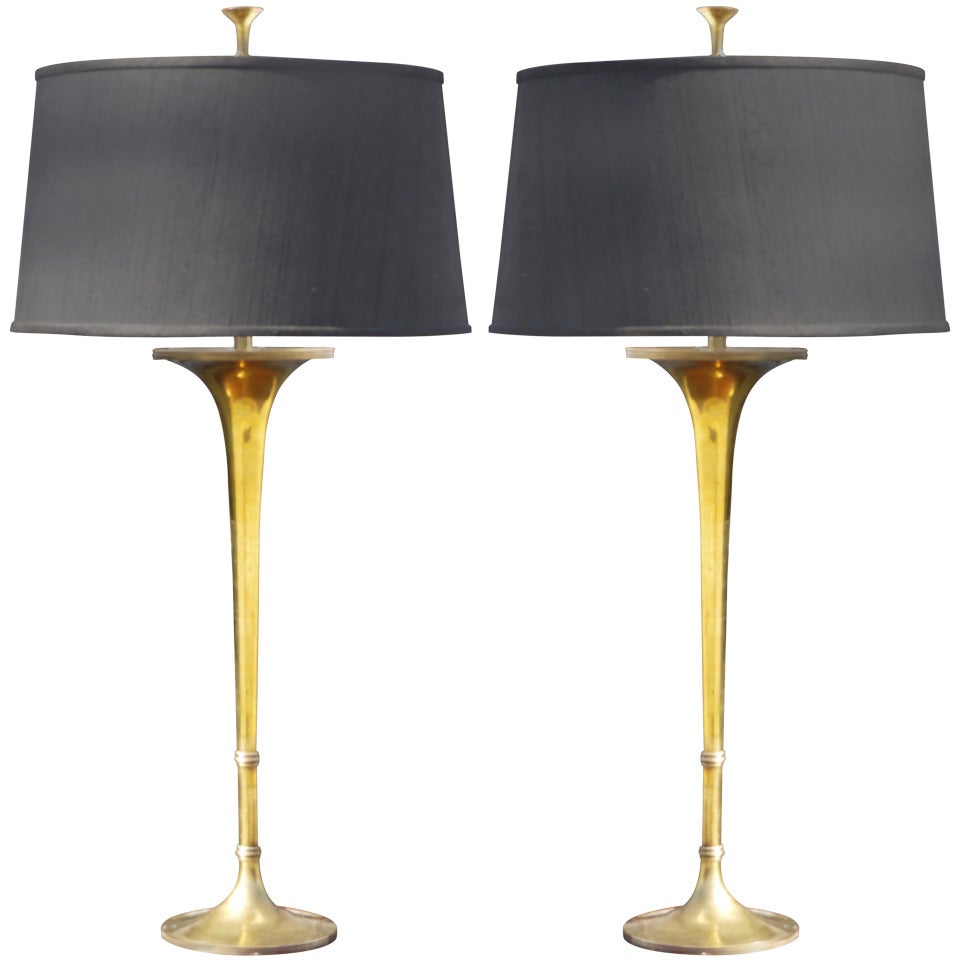 Pair of Trumpet Lamps by Chapman at 1stDibs | 1986 chapman lamp