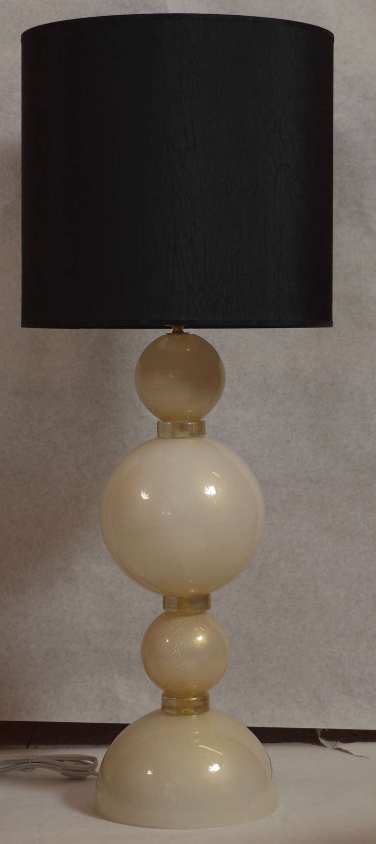 Large Pair of Stacked Sphere Murano Lamps at 1stDibs