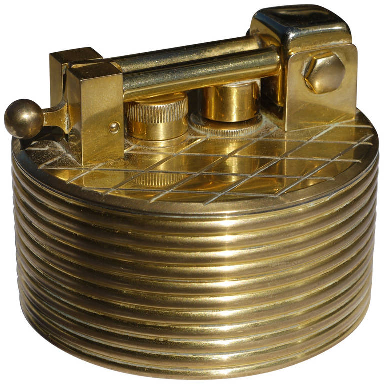 Large Gold-Plated Table Lighter by Gubelin for Dunhill at 1stDibs