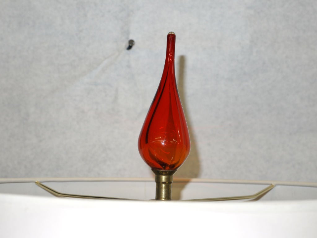 Large Pair of Ruby Red Blenko Lamps at 1stDibs