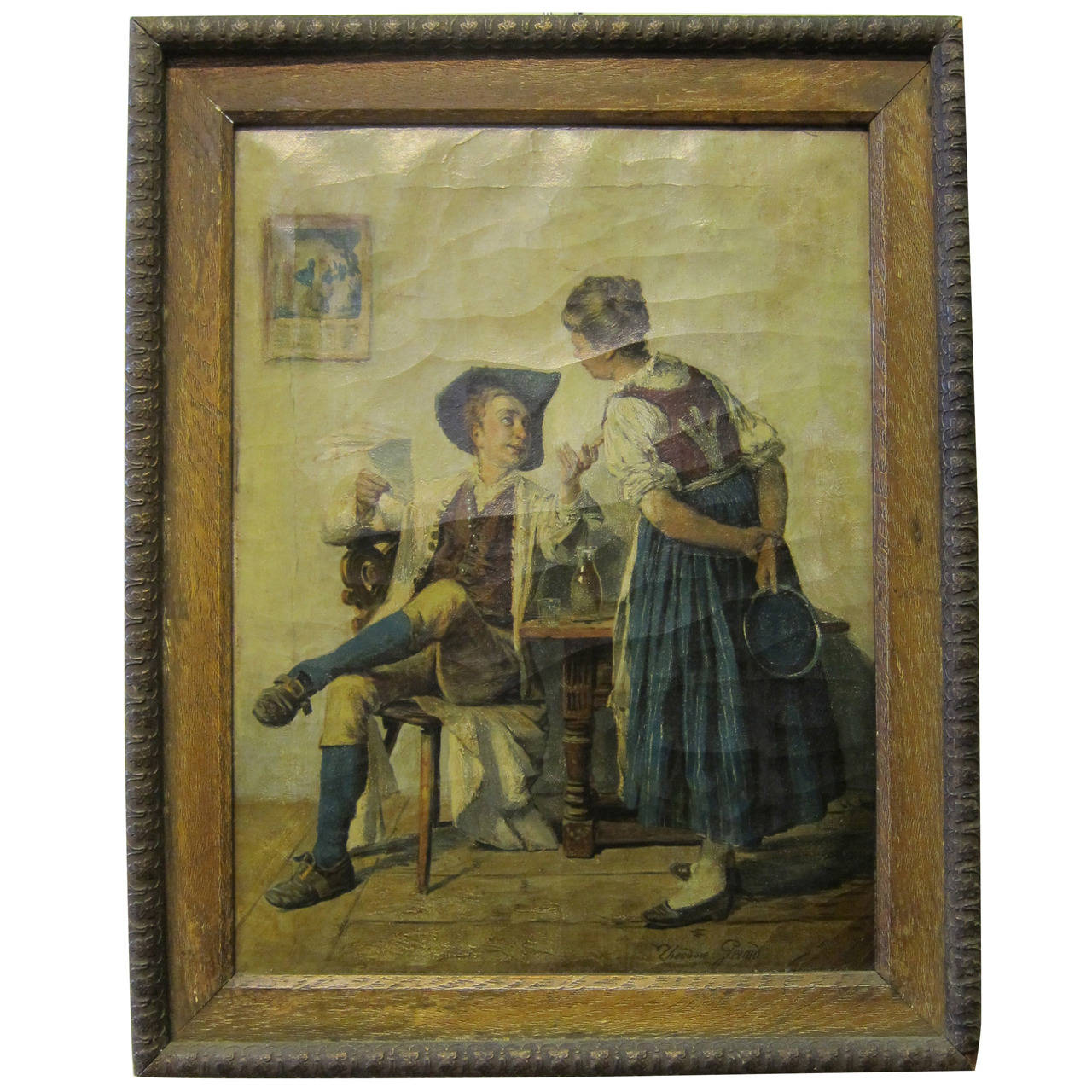 19th Century Theodore Gerard Painting For Sale at 1stDibs