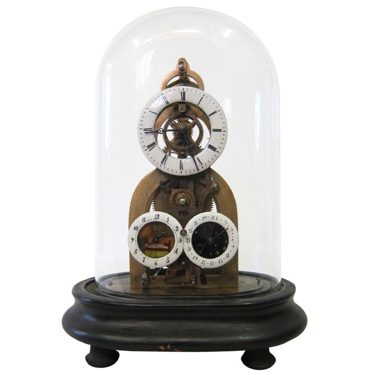 Vintage Domed Skeleton Clock at 1stDibs
