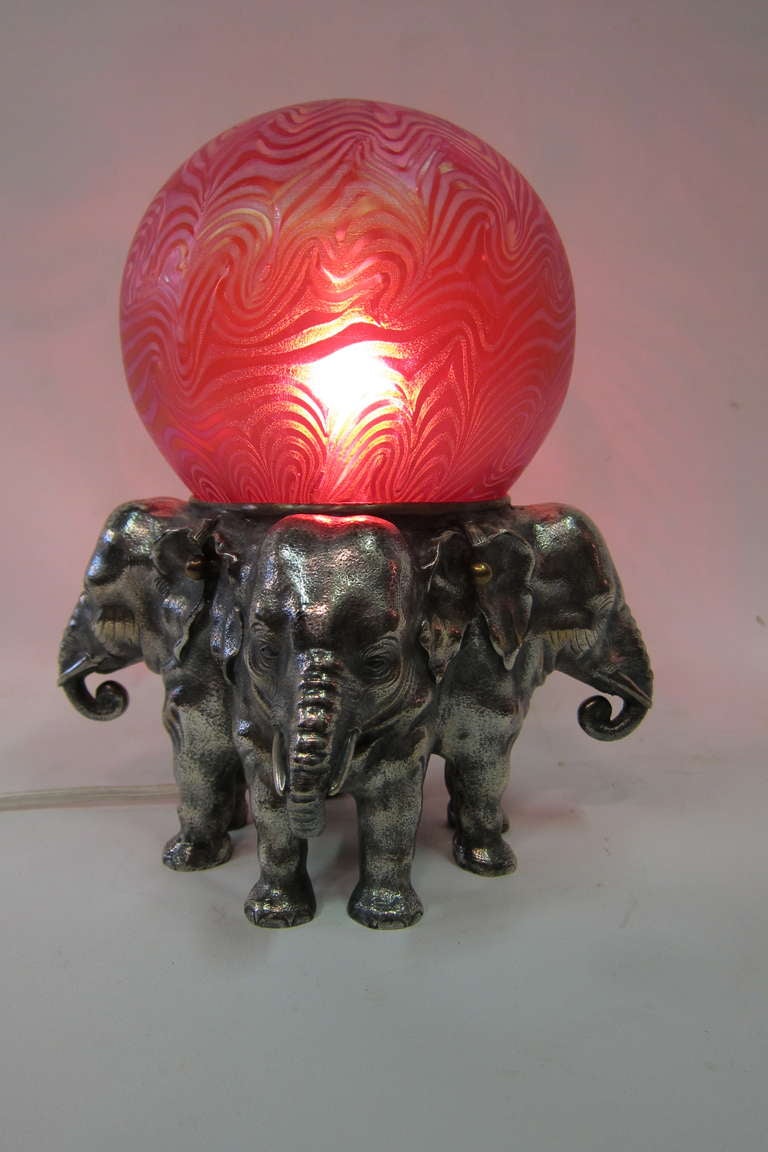 Art Deco Elephant Figural Bronze Lamp at 1stDibs