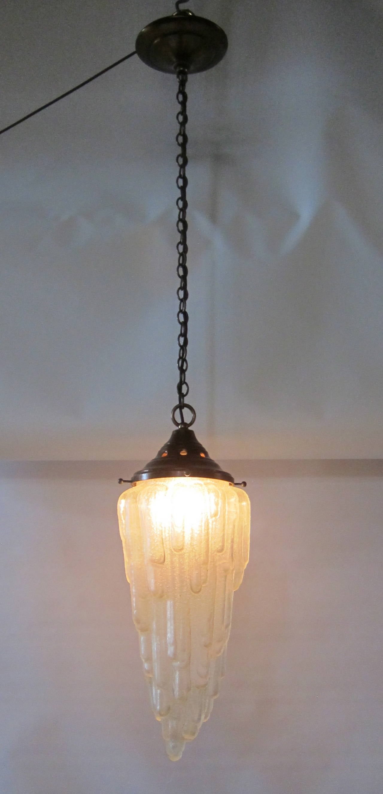 Vintage "Frozen" Stalactite Light Fixture at 1stDibs