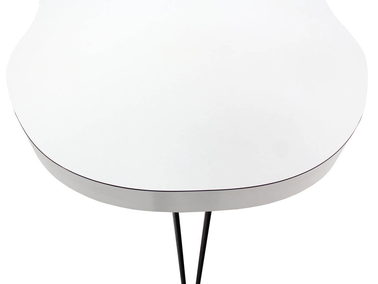 Organic Guitar Shape Dining Table on Three Hairpin Legs at 1stDibs