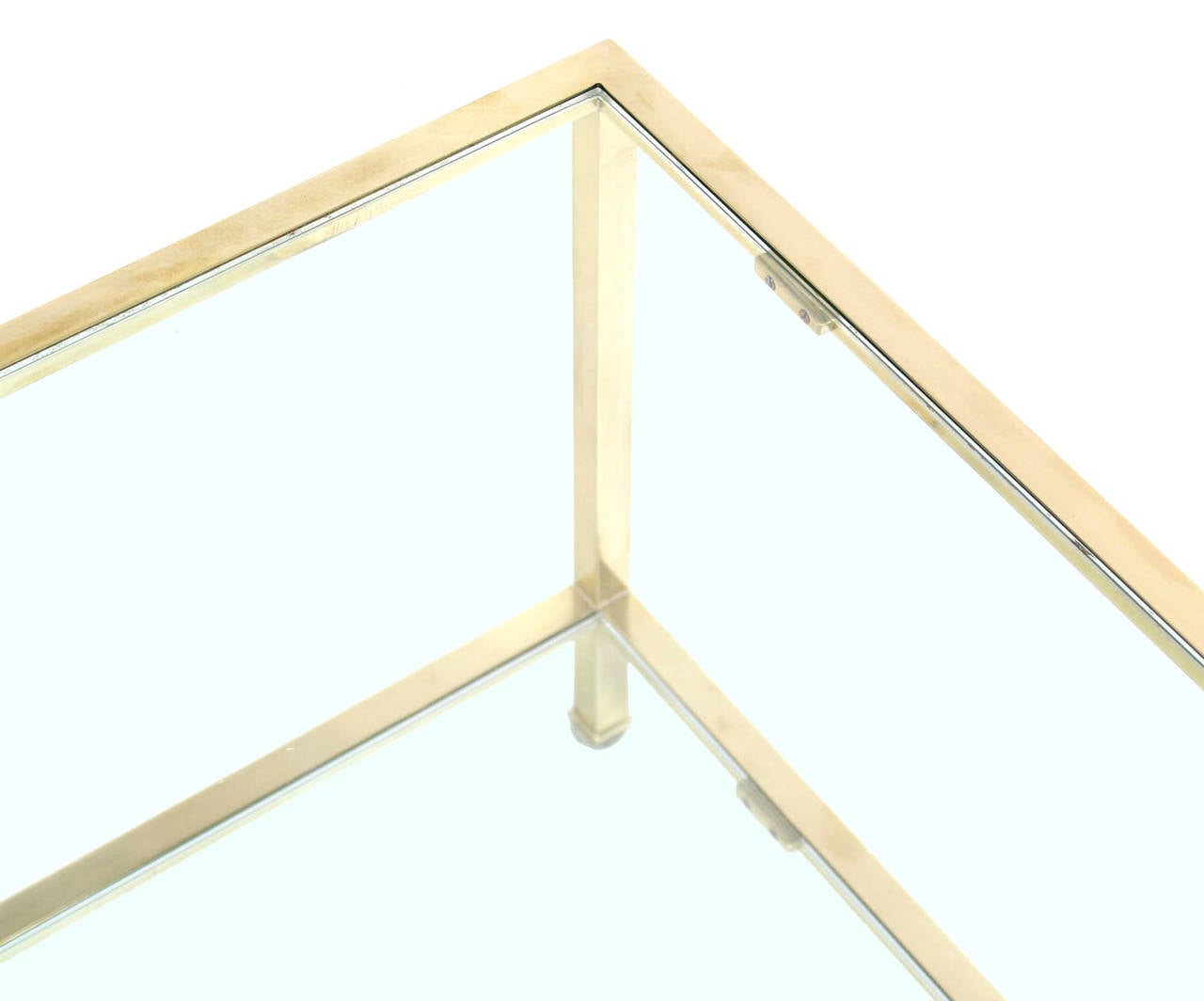 Solid Brass Square Tube Rectanglar Coffee Table For Sale at 1stDibs ...