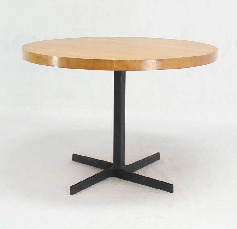 Heavy Cast Iron Base Round Dining Table at 1stDibs