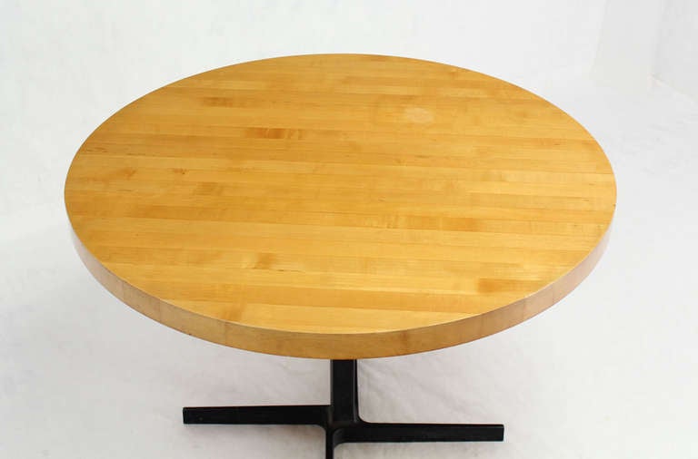 Heavy Cast Iron Base Round Dining Table at 1stDibs
