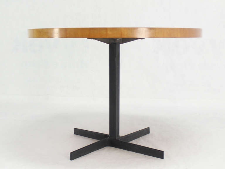 Heavy Cast Iron Base Round Dining Table at 1stDibs