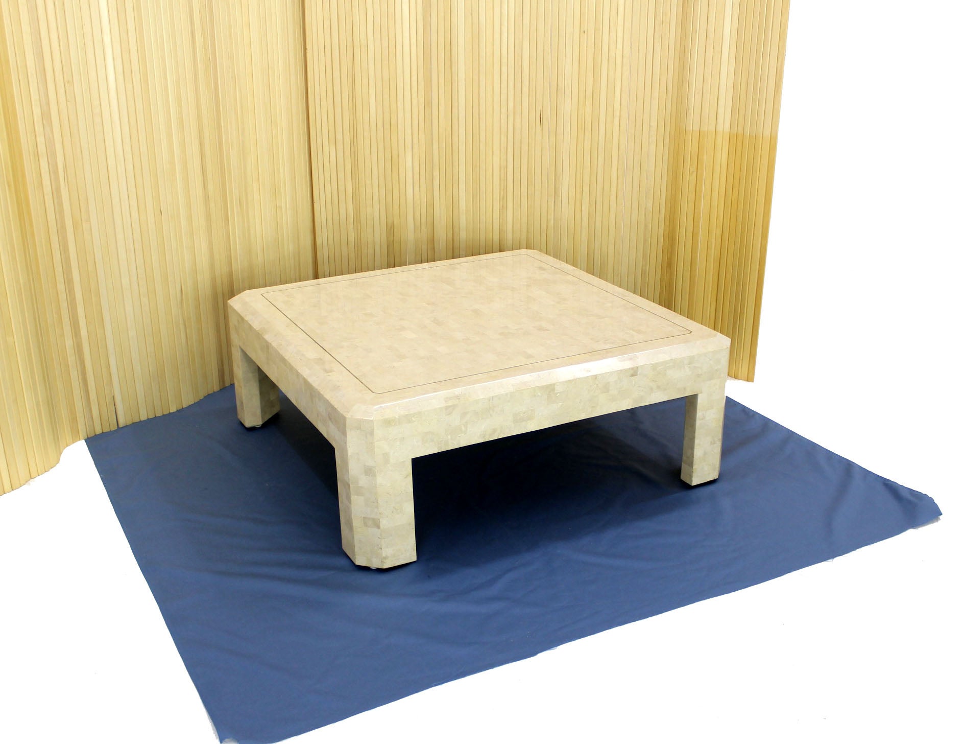 Mid Century Modern Square Tessellated Stone Veneered Coffee Table at ...