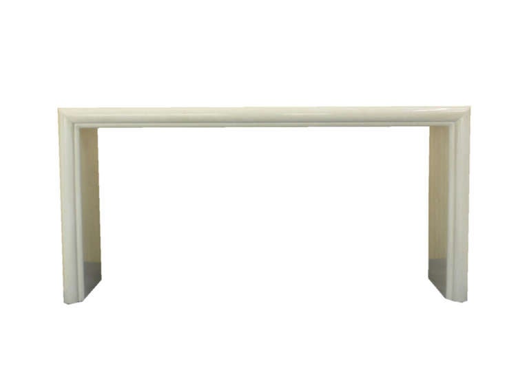 White Lacquer Mid Century Modern Console Table at 1stDibs