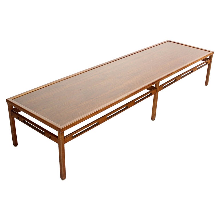 Oversized Long Rectangular Walnut Coffee Display Platform Center Table ...