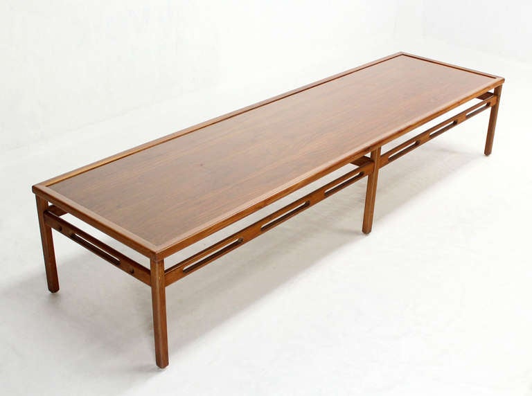 Oversized Long Rectangular Walnut Coffee Display Platform Center Table ...
