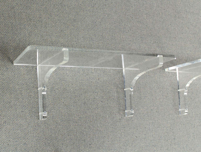 Set of Three Custom Mid-Century Modern Lucite Hanging Shelves at ...