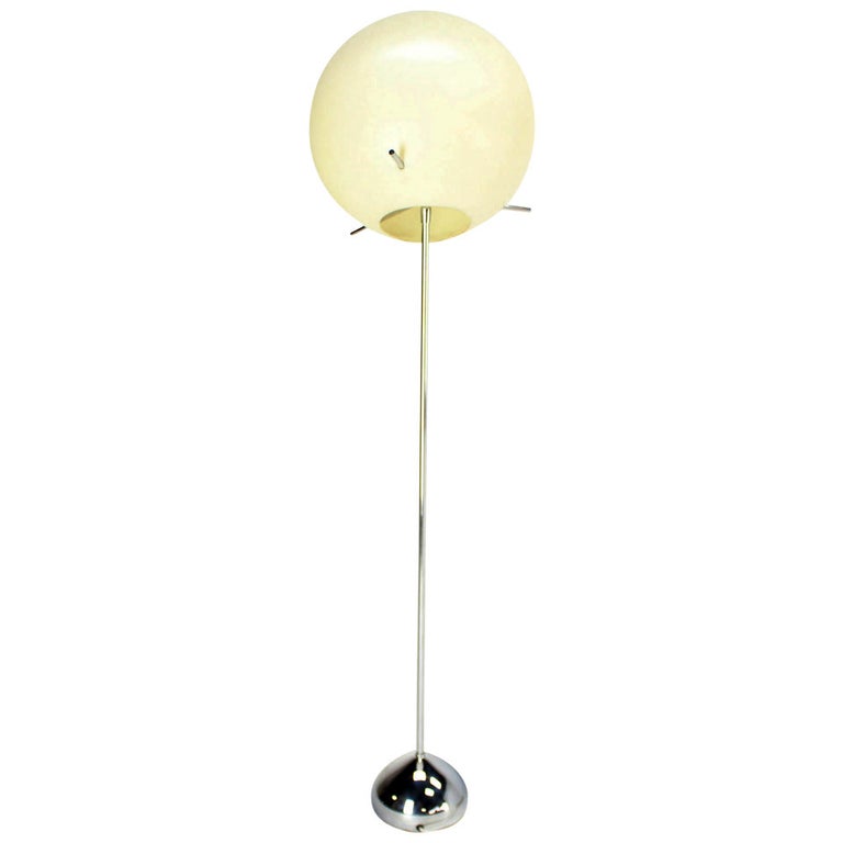 Large Diameter Ball Globe Adjustable Floor Lamp with Chrome Base For ...