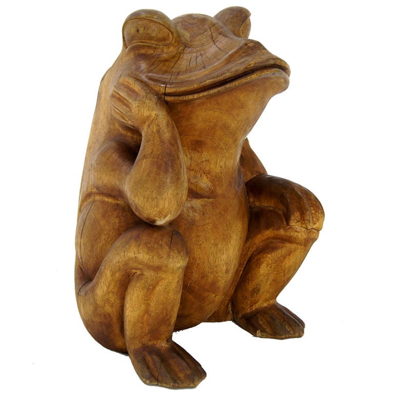 Carved Sculpture of a Frog at 1stDibs