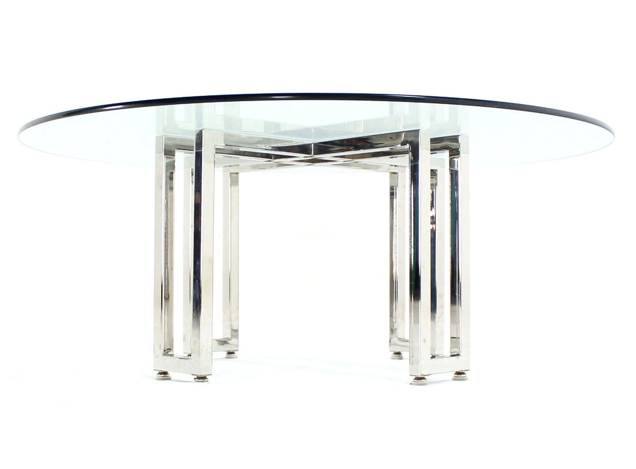 Double Parallel XBase Round Coffee Table at 1stDibs