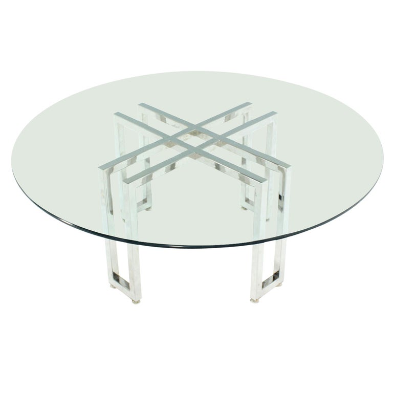 Double Parallel XBase Round Coffee Table at 1stDibs