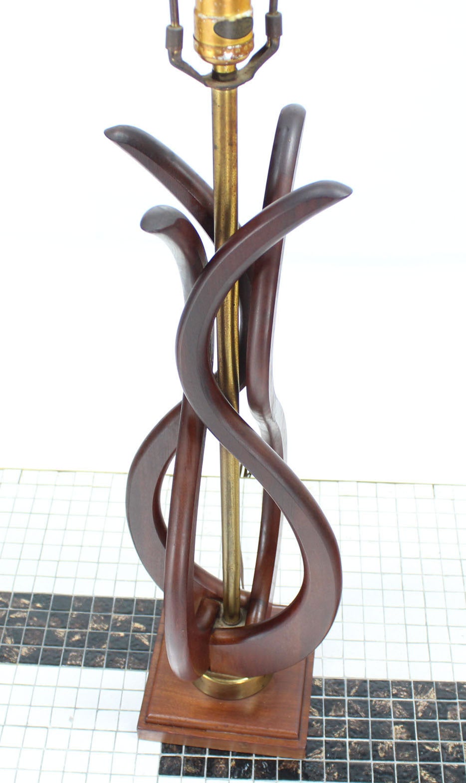 Pair of Oiled Walnut Table Lamps For Sale at 1stDibs