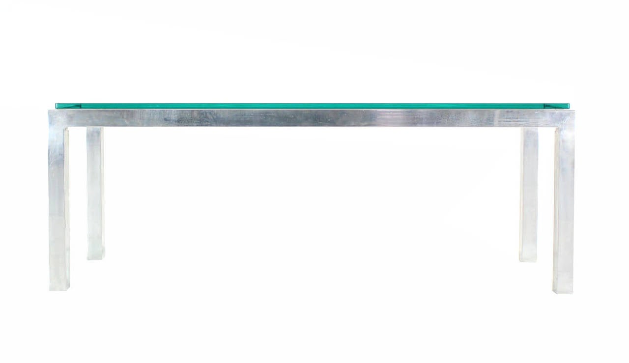 Square Aluminum Metal Frame Small Coffee Side Table Long Rectangle. For ...