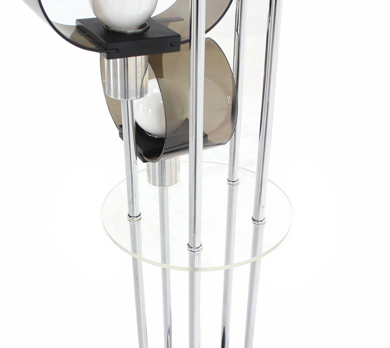 Chrome and Smoked Lucite Five-Light Floor Lamp at 1stDibs