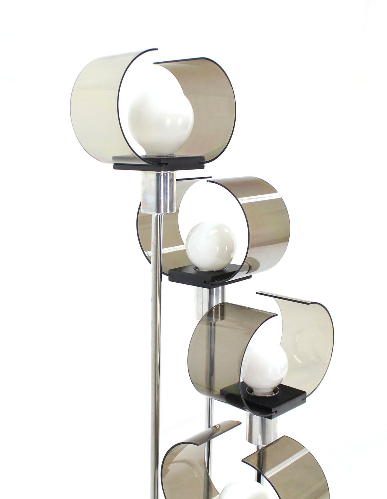 Chrome and Smoked Lucite Five-Light Floor Lamp at 1stDibs