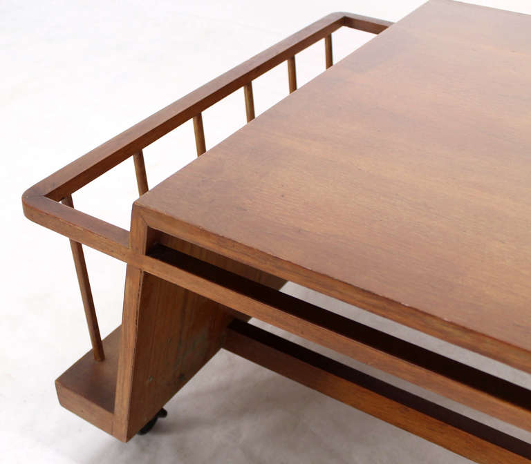 Mid-Century Modern Industrial Style Coffee Table with Magazine Rack on ...