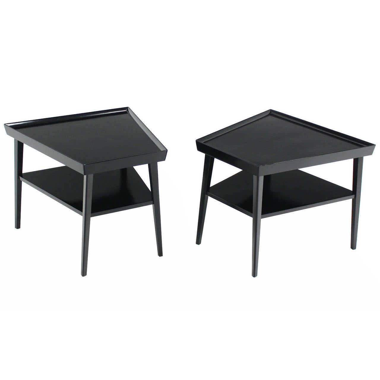 Pair of Black Lacquer Trapezoid Shape End Tables at 1stDibs | trapezoid ...