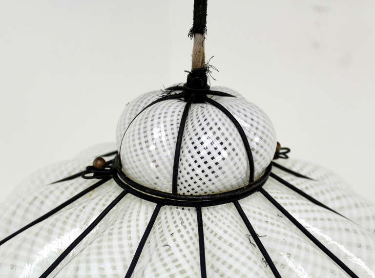 Wire-Wrapped Blown-Glass Light Fixture at 1stDibs