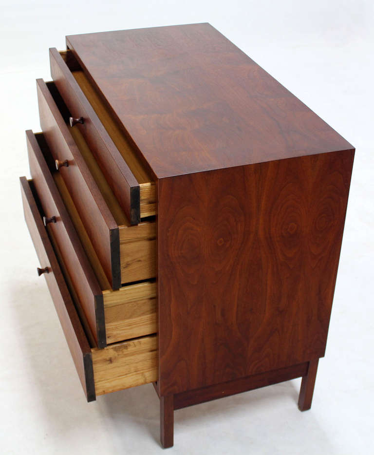 Mid Century Modern Walnut Four Drawer Bachelor Dresser at 1stDibs | mid ...