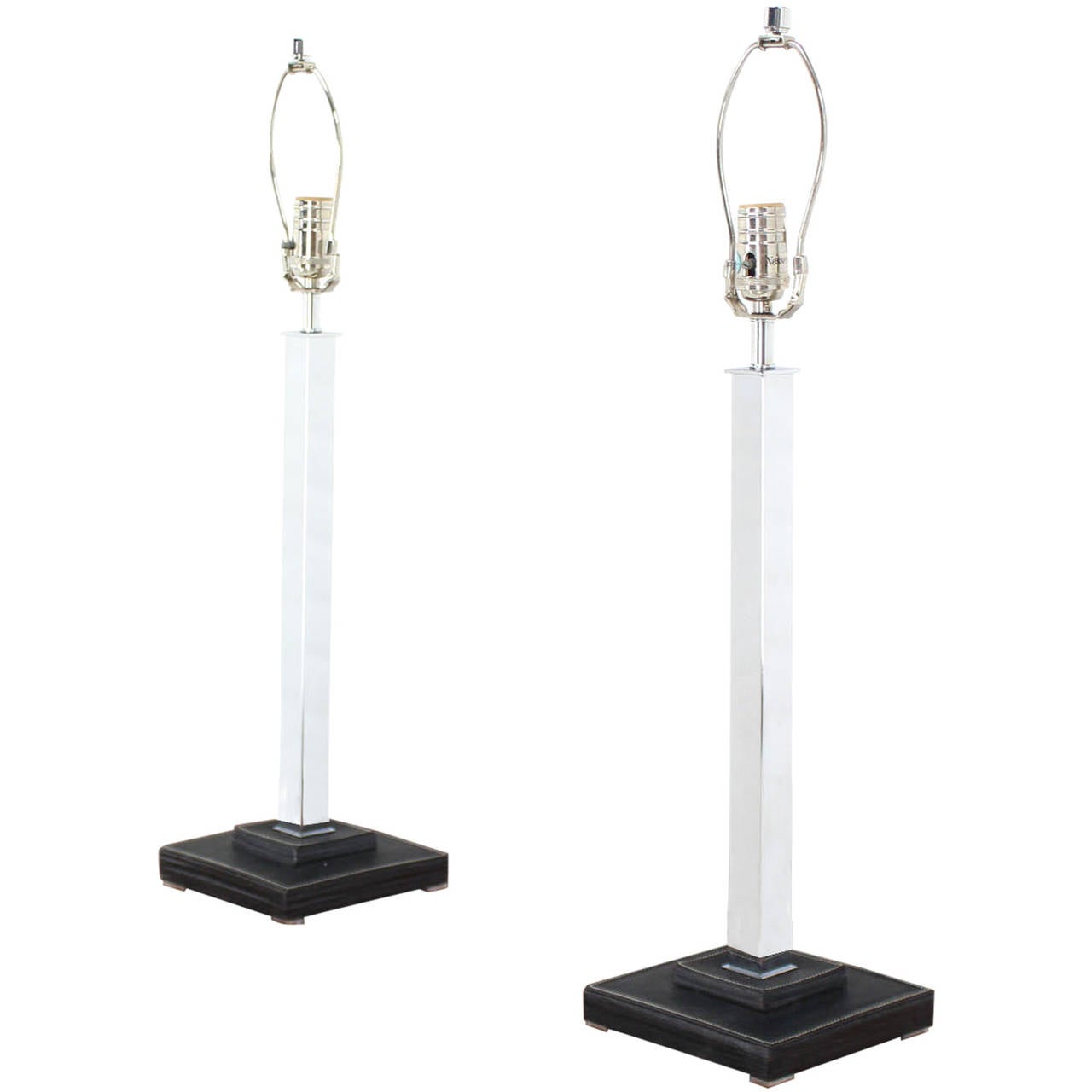 Pair of Chrome Column Lamps by Walter von Nessen, 1930 at 1stDibs