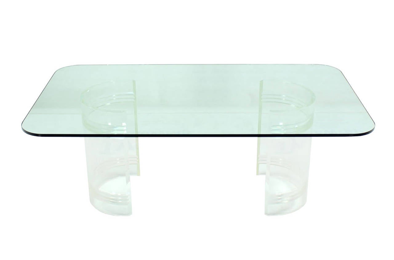 Lucite Base Dining Table at 1stDibs