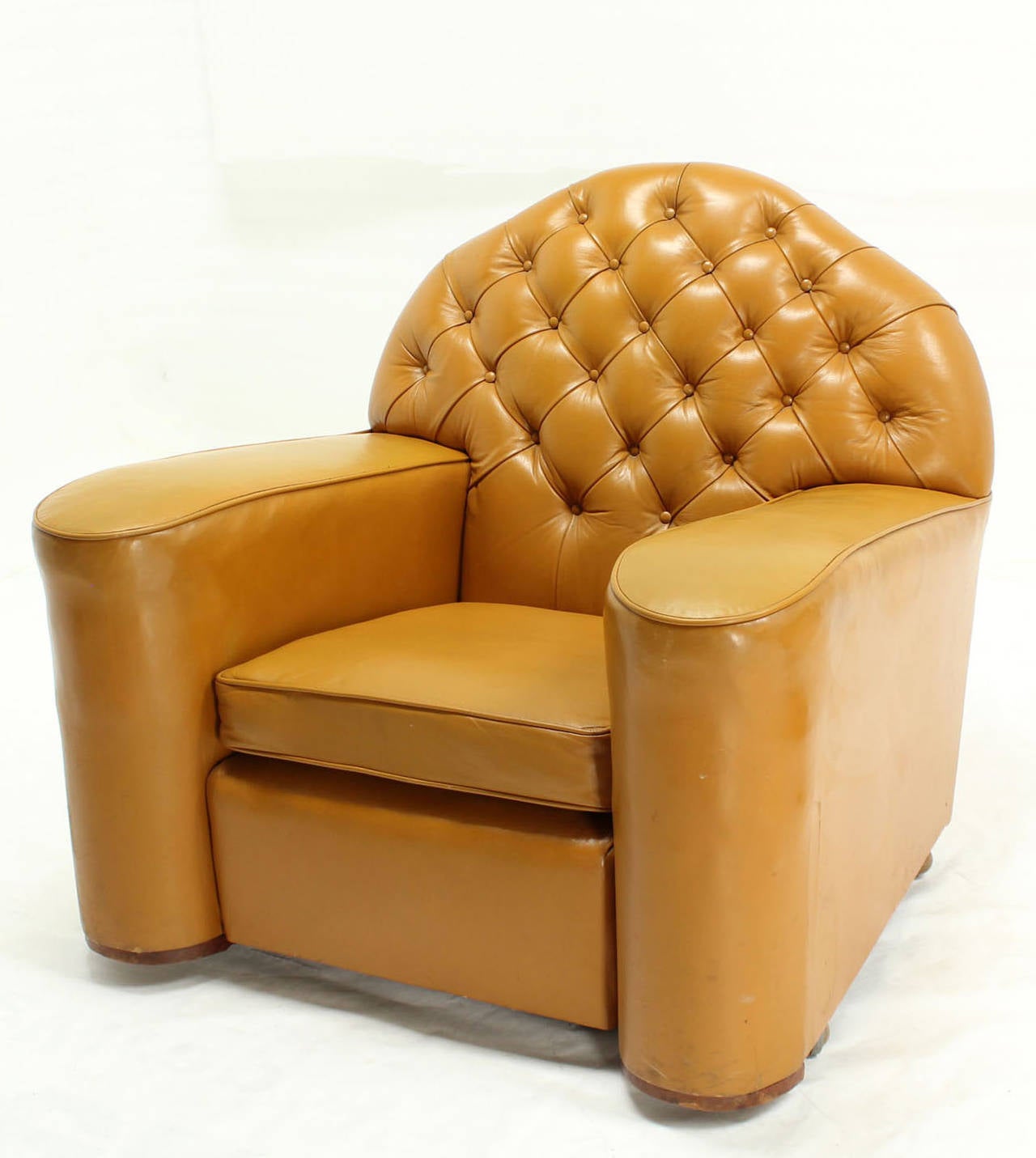 Pair of Large Oversize Tufted Chesterfield Leather Lounge Club Chairs ...