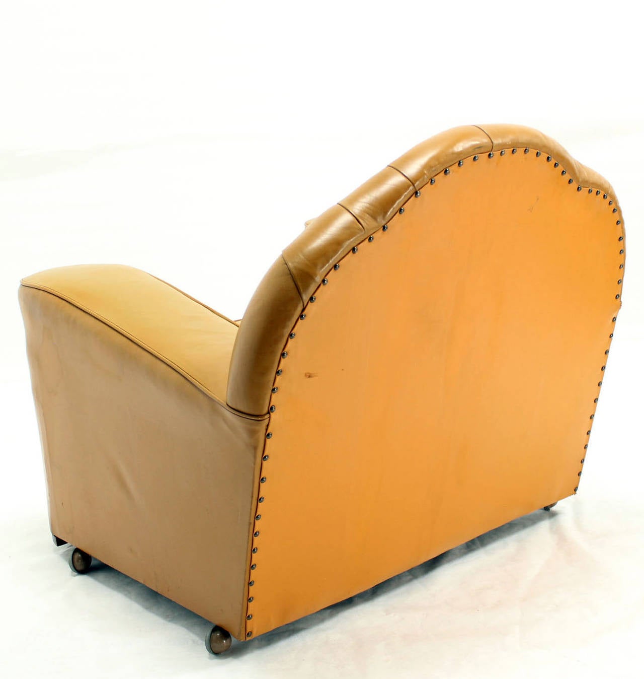 Pair of Large Oversize Tufted Chesterfield Leather Lounge Club Chairs ...