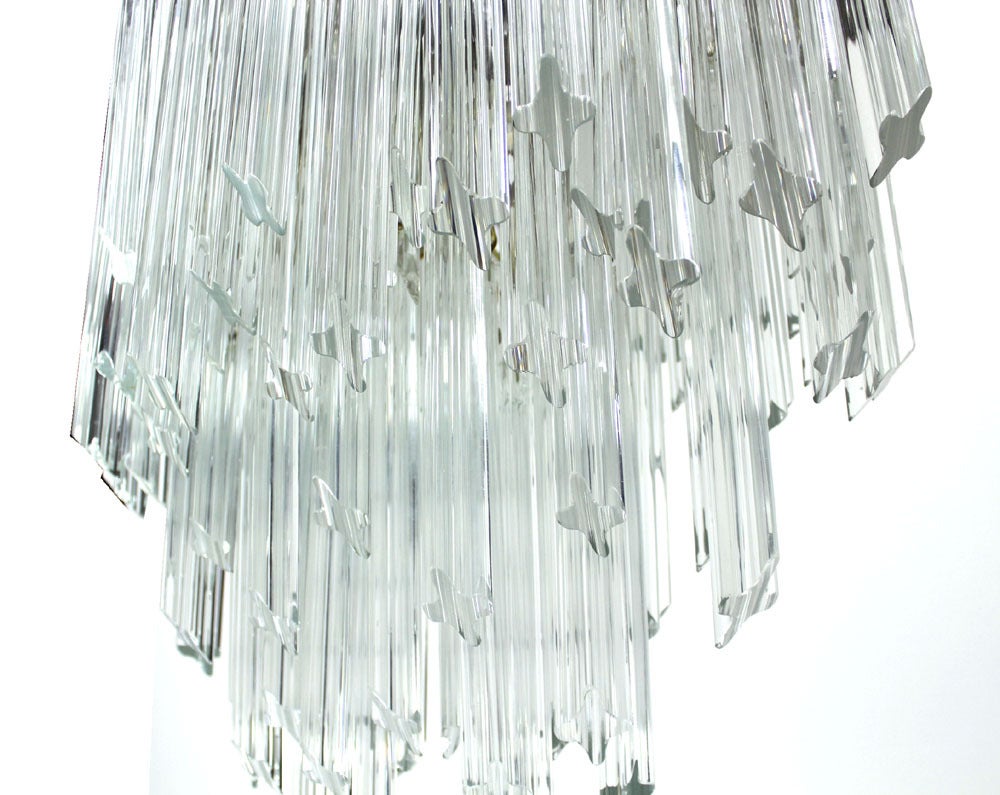 Camer Mid-Century Modern Murano Chandelier Glass Prisms Light Fixture ...